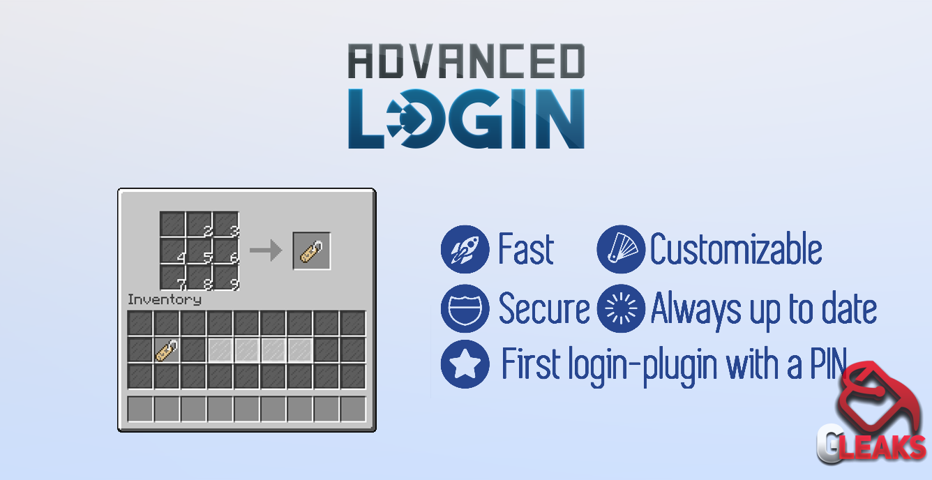 Plugins | AdvancedLogin (PIN GUI Login) | GLeaks.pro